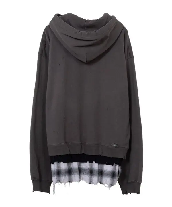 Mihara Yasuhiro Layered Drawstring Hoodie - Black