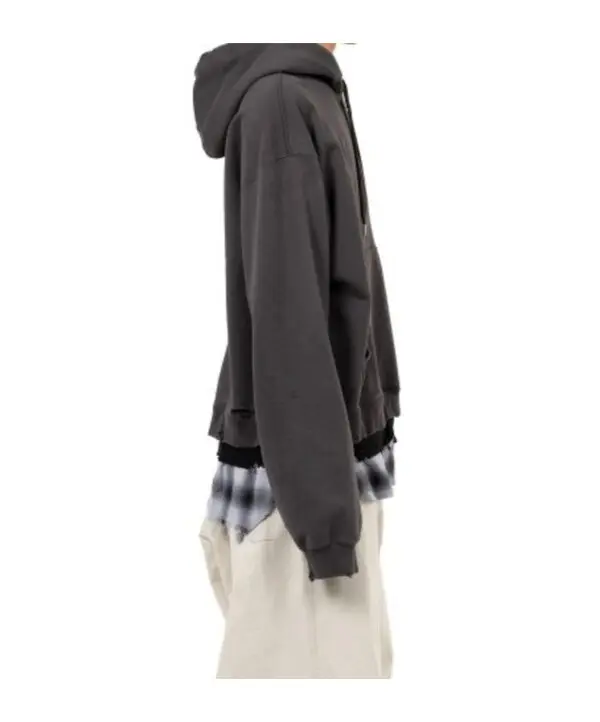 Mihara Yasuhiro Layered Drawstring Hoodie - Black