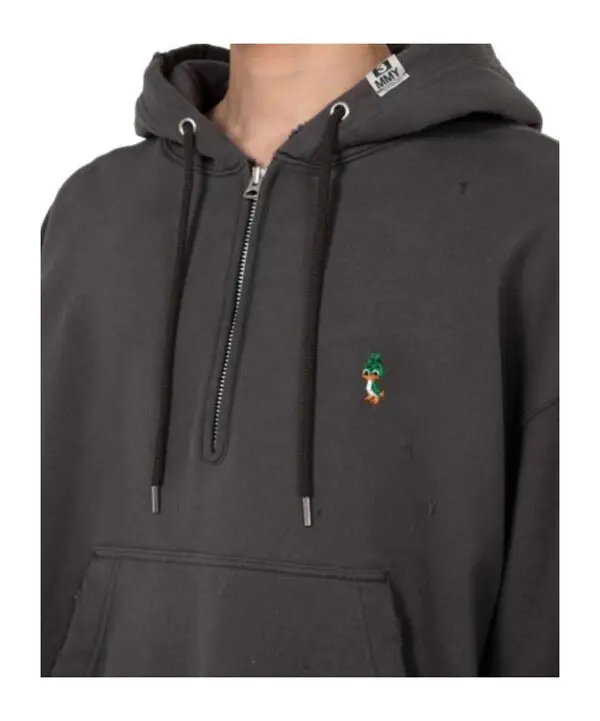 Mihara Yasuhiro Layered Drawstring Hoodie - Black