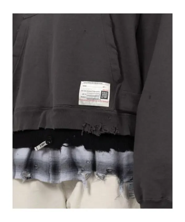 Mihara Yasuhiro Layered Drawstring Hoodie - Black