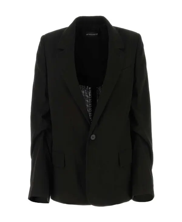 ANN DEMEULEMEESTER Single-breasted Blazer With Logo Detail