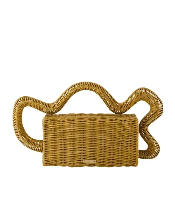 Cult Gaia Elsa Woven Clutch Bag - Brown