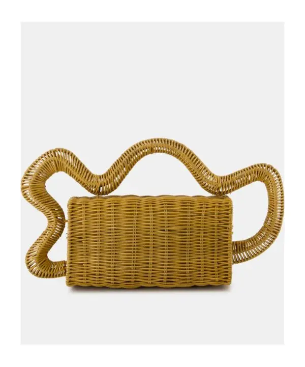 Cult Gaia Elsa Woven Clutch Bag - Brown