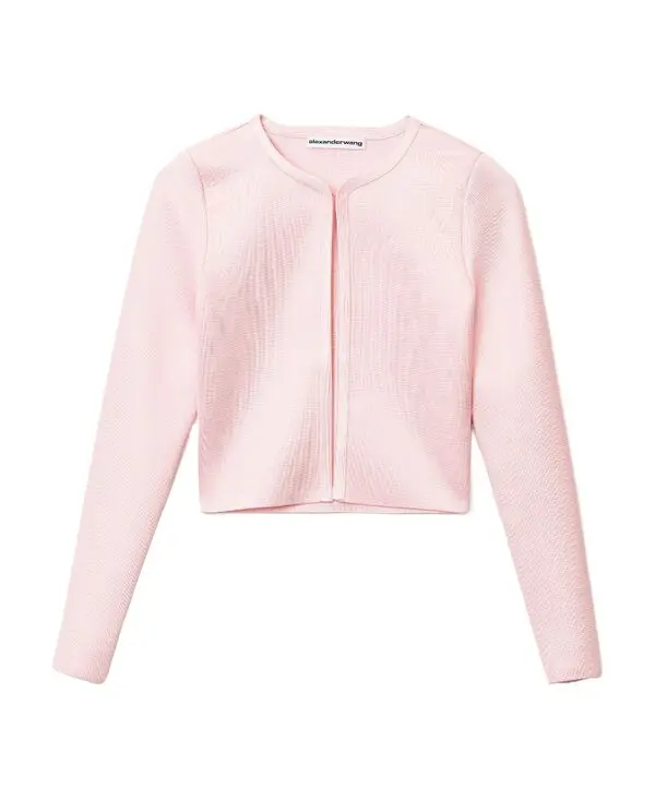 Alexander Wang Bonded Crew-neck Cropped Cardigan - Pink