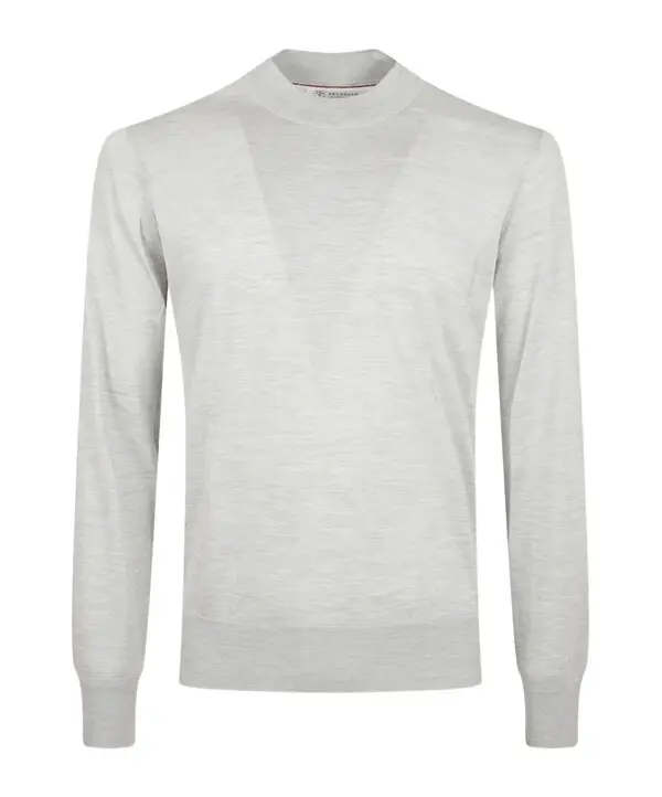 Brunello Cucinelli Crew Neck Knitted Sweater - White