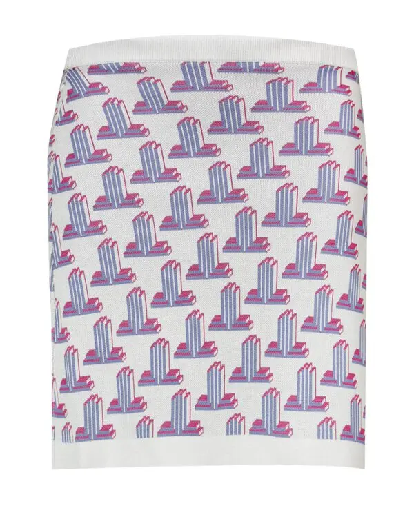 LANVIN Geometric Monogram Knitted Mini Skirt - White