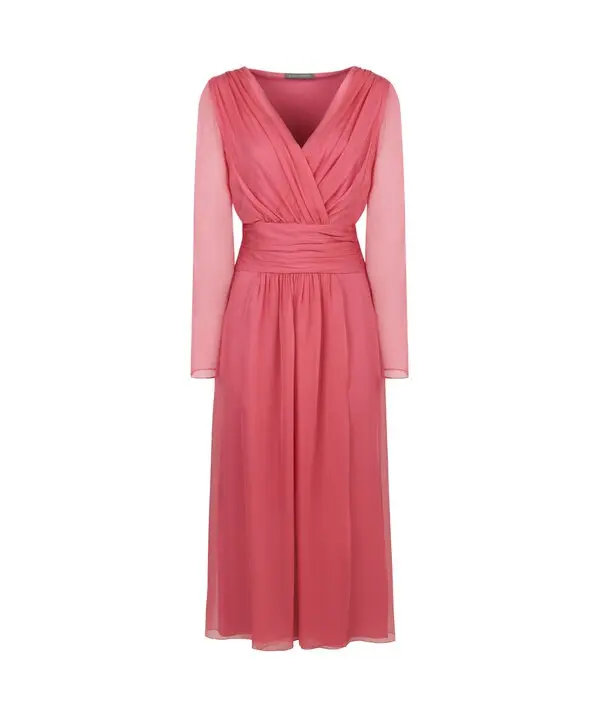Alberta Ferretti V-neck Long Sleeve Dress