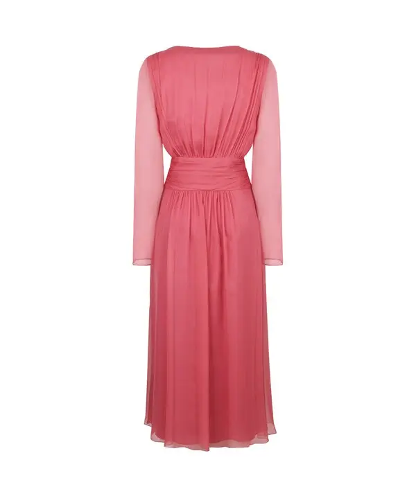Alberta Ferretti V-neck Long Sleeve Dress