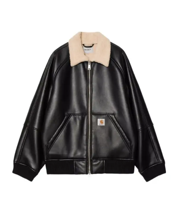 Carhartt Work In Progress Shepton Faux Shearling Collar Jacket - Black / Natural