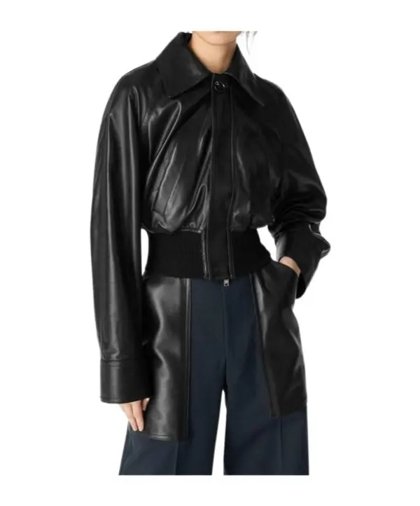 Bottega Veneta Zip-up Slim Fit Leather Jacket - Black