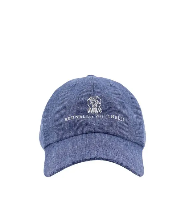 Brunello Cucinelli Baseball Hat With Logo - Denim