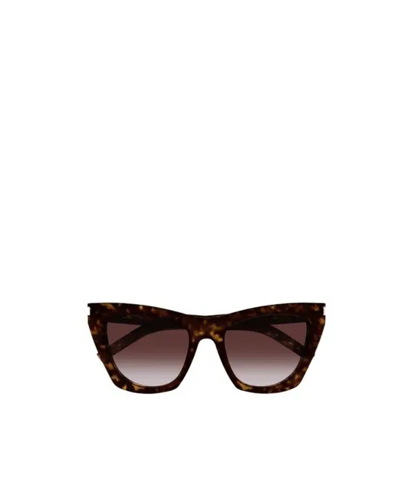 Saint Laurent Tortoiseshell Geometric Frame Sunglasses - Brown