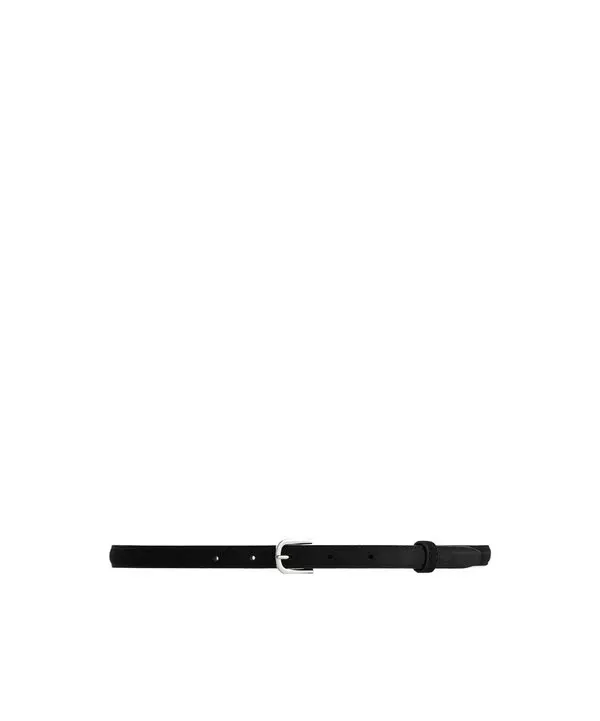 TOTEME Suede Belt With Silver Buckle - Black