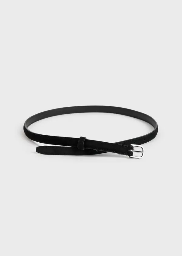TOTEME Suede Belt With Silver Buckle