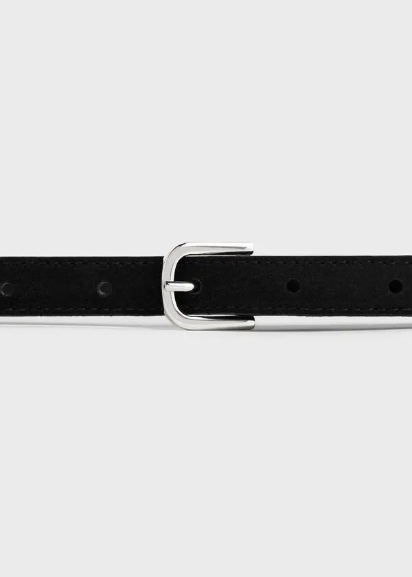 TOTEME Suede Belt With Silver Buckle