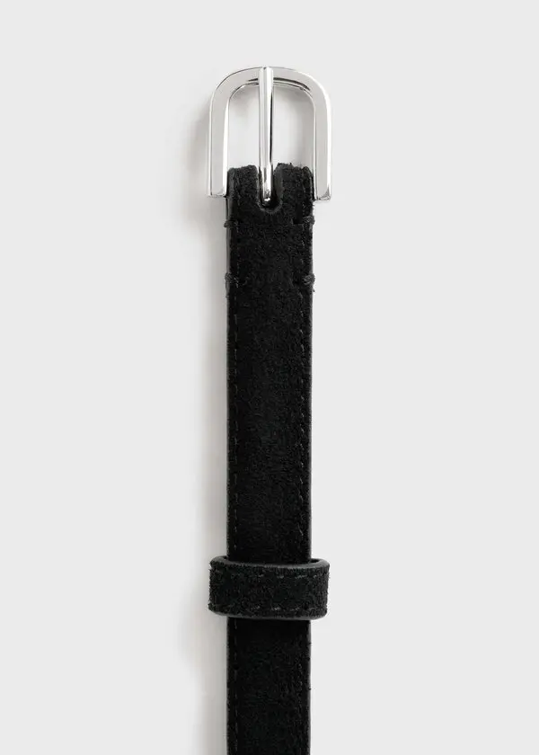 TOTEME Suede Belt With Silver Buckle