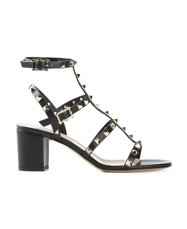 Valentino Garavani Rockstud Block Heeled Sandals - Black