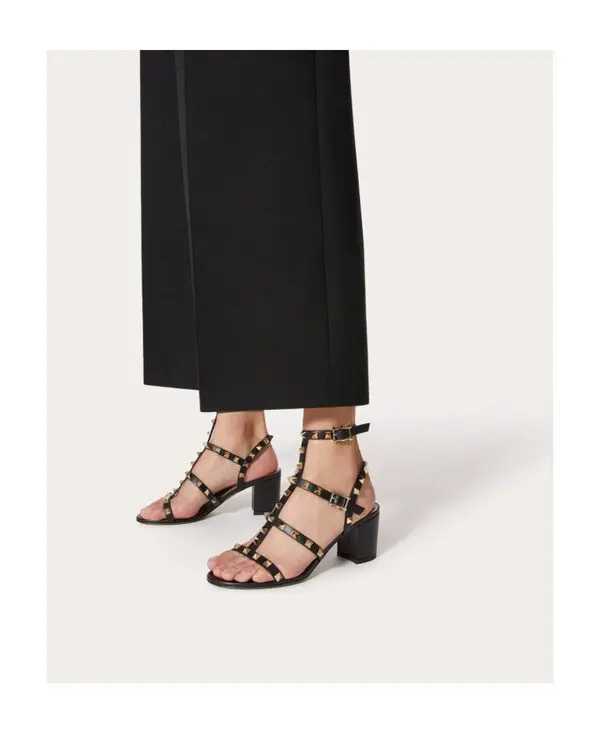 Valentino Garavani Rockstud Ankle Strap Sandals - Black