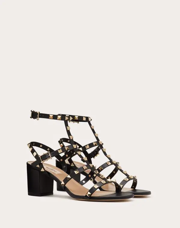 Valentino Garavani Rockstud Ankle Strap Sandals - Black