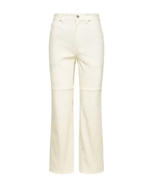 JIL SANDER Buttoned Straight Leg Jeans - White