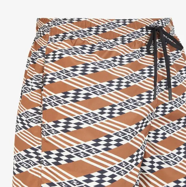 Fendi Graphic Printed Drawstring Swim Shorts