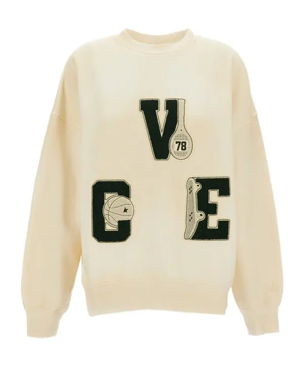 GOLDEN GOOSE Vce Patch Crewneck Sweatshirt - Nude