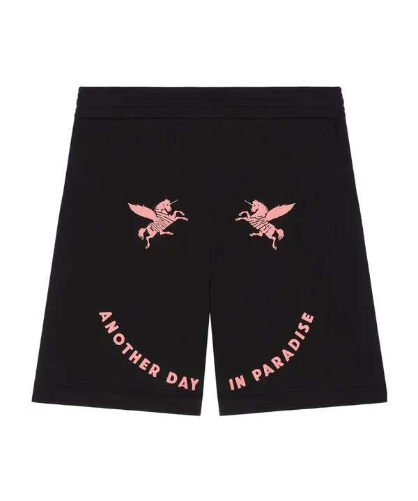Givenchy Embroidered Unicorn Fleece Bermuda Shorts
