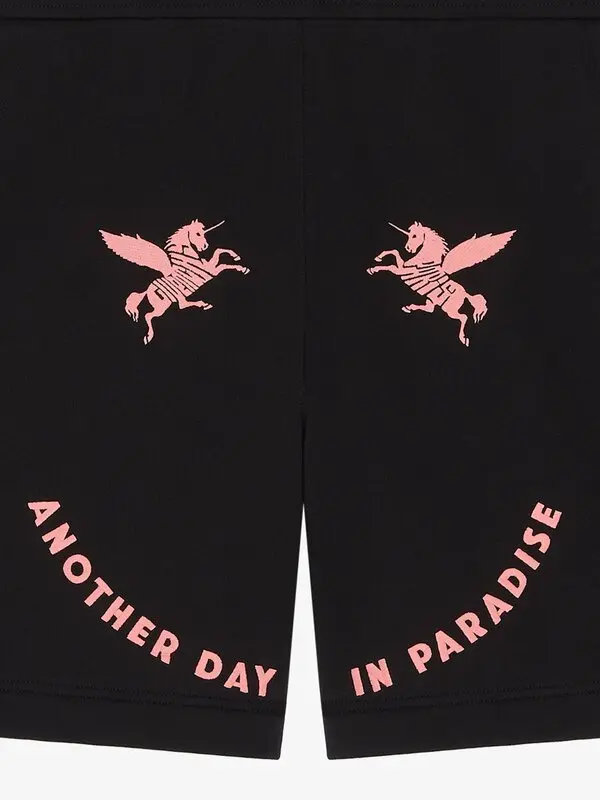 Givenchy Embroidered Unicorn Fleece Bermuda Shorts