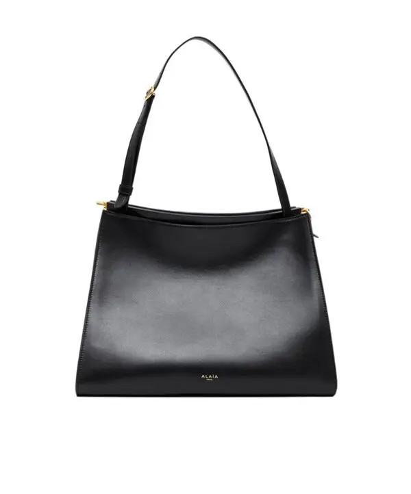 Alaïa Logo Printed Zipped Shoulder Bag