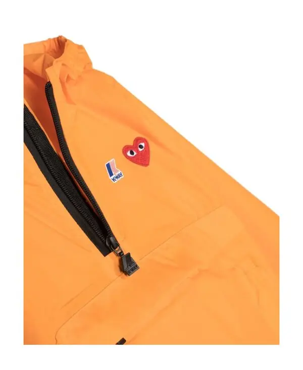 Play Comme Des Garcon Half Zipper Jacket - Orange