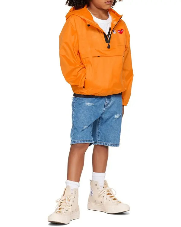 Play Comme Des Garcon Half Zipper Jacket - Orange