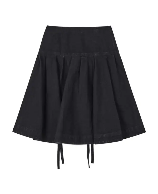 We11Done Pleated A-line Skirt With Tie Detail