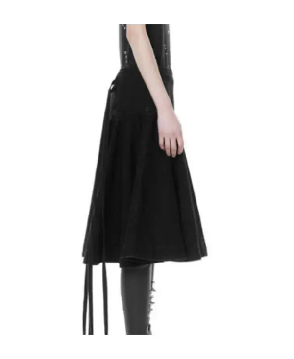 We11Done Pleated A-line Skirt With Tie Detail