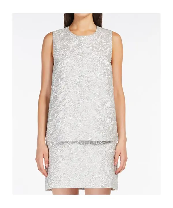 Max Mara Jacquard Crew-neck Sleeveless Top