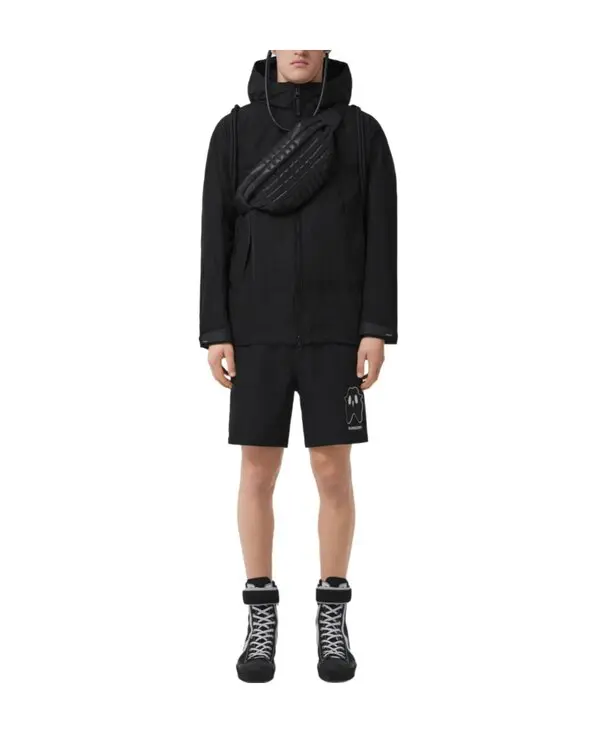 Burberry Zipped Hooded Windbreaker With Logo Detail