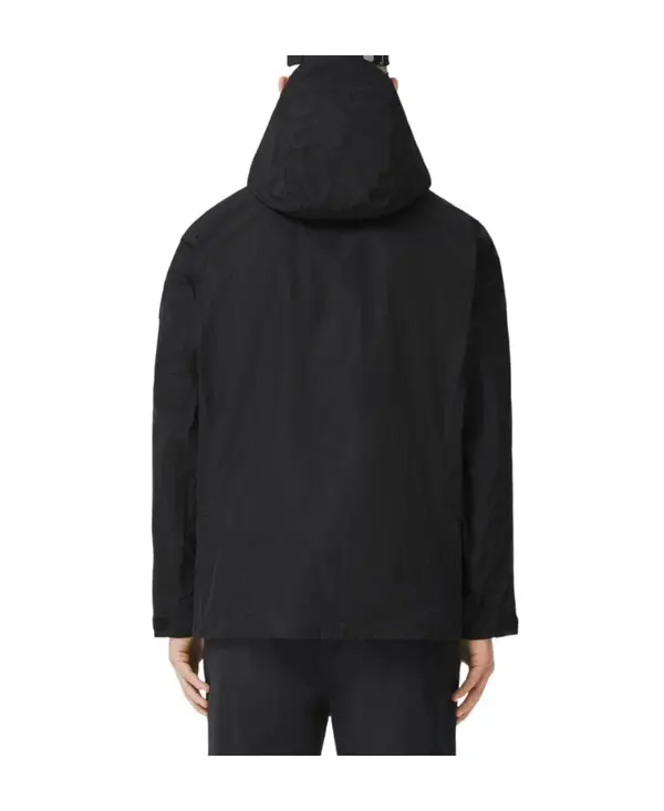 Burberry Zipped Hooded Windbreaker With Logo Detail