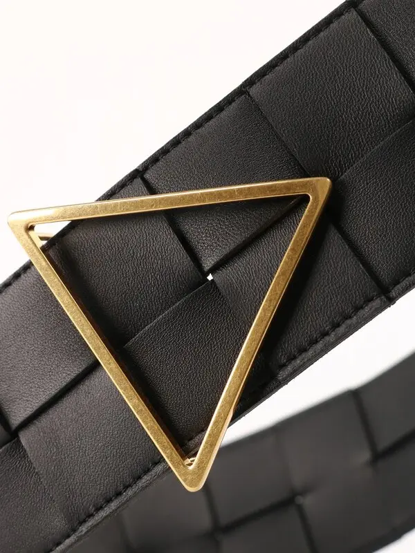 Bottega Veneta Woven Triangle Buckle Belt