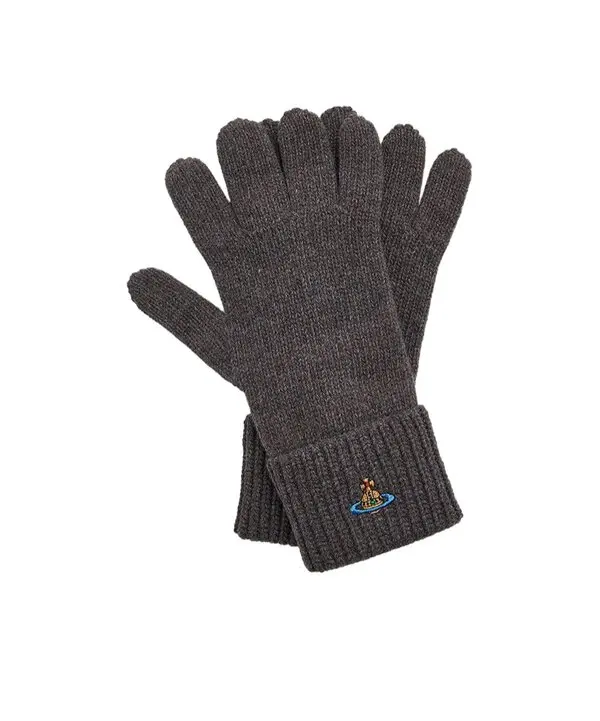 VIVIENNE WESTWOOD Logo Wool Gloves - Grey