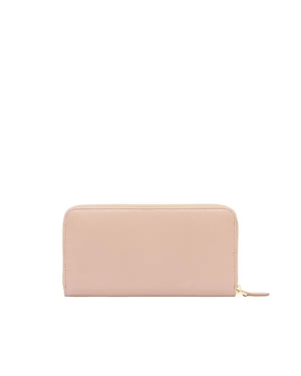 Prada Logo Plaque Zip-around Large Wallet