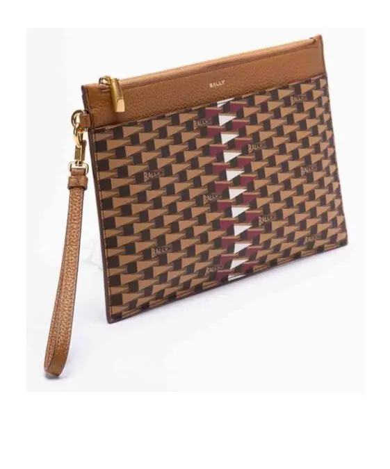 Bally Patterned Zip Clutch