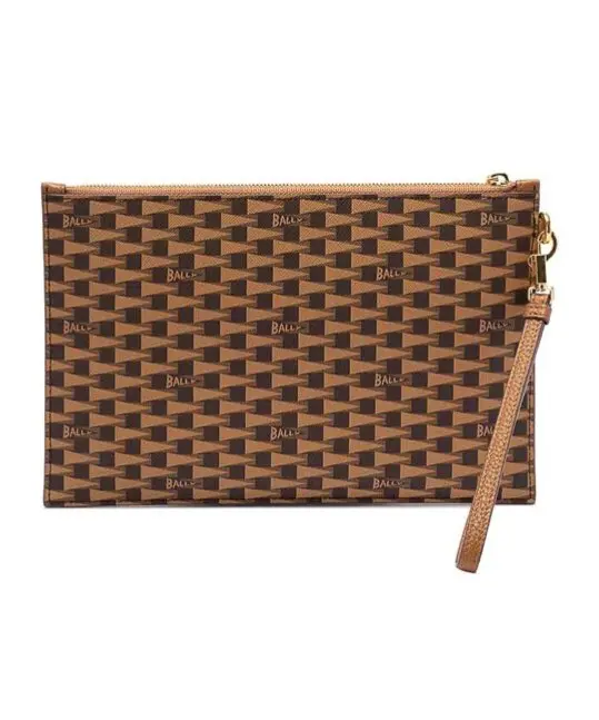 Bally Patterned Zip Clutch