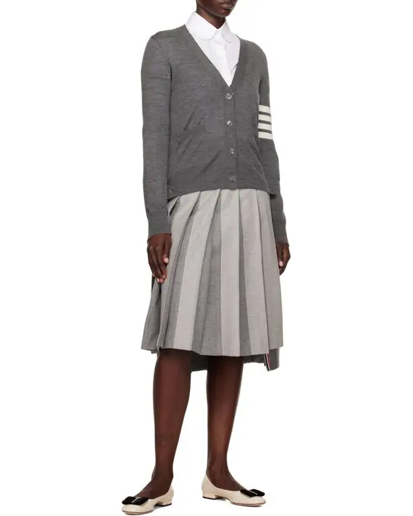 Thom Browne 4 Bar V-neck Cardigan