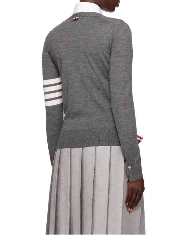 Thom Browne 4 Bar V-neck Cardigan