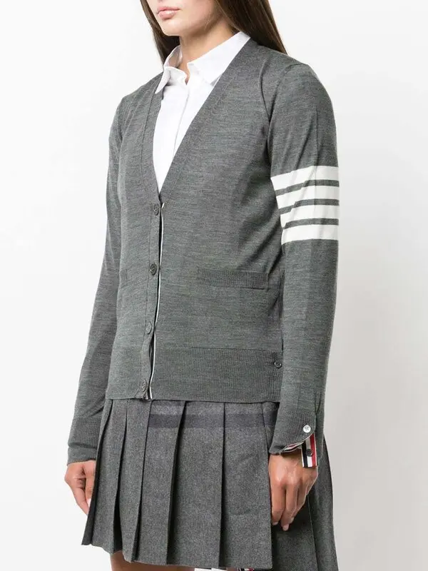 Thom Browne 4 Bar V-neck Cardigan