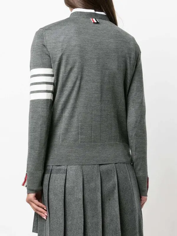 Thom Browne 4 Bar V-neck Cardigan