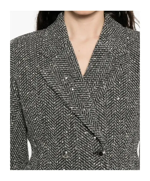 Alessandra Rich Sequin-embellished Herringbone Jacket