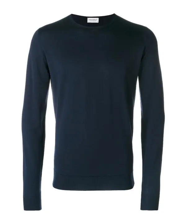 John Smedley Crew Neck Fine Knit Jumper - Midnight Blue