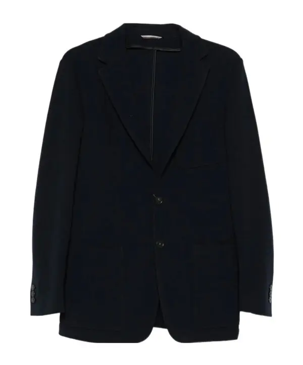 Canali Patch-pocket Knitted Blazer - Black