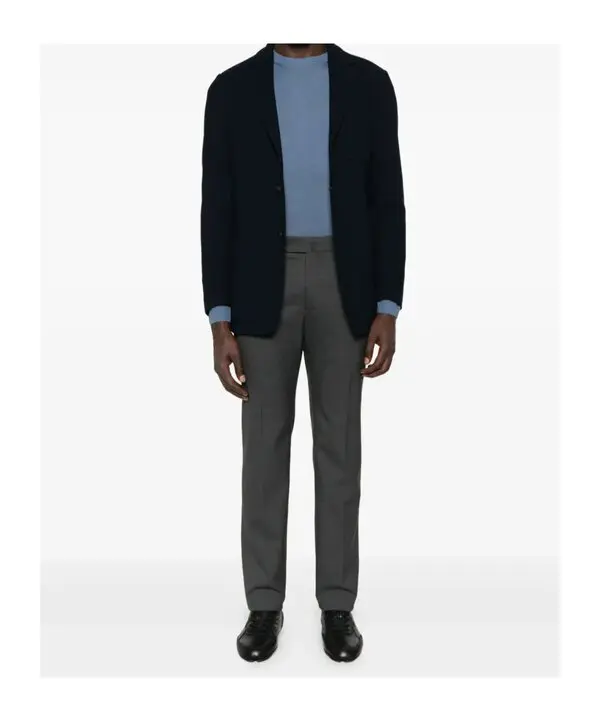 Canali Patch-pocket Knitted Blazer - Black