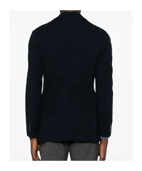 Canali Patch-pocket Knitted Blazer - Black